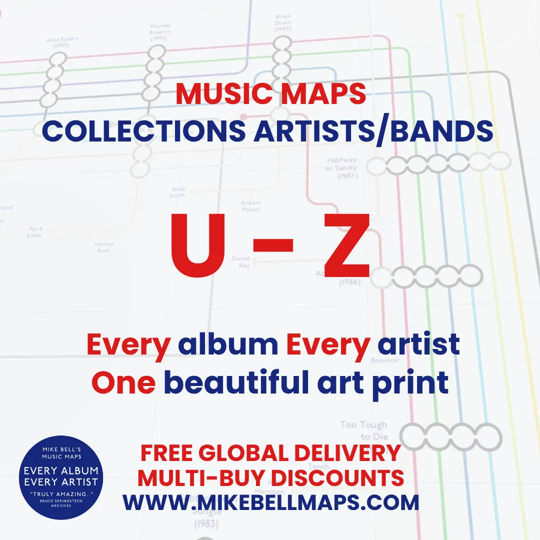 MUSIC MAPS COLLECTION U - Z - Unique gifts for fans – MikeBellMaps