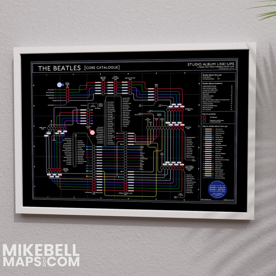 Music Discography Art Prints | Tube Map Gifts – MikeBellMaps